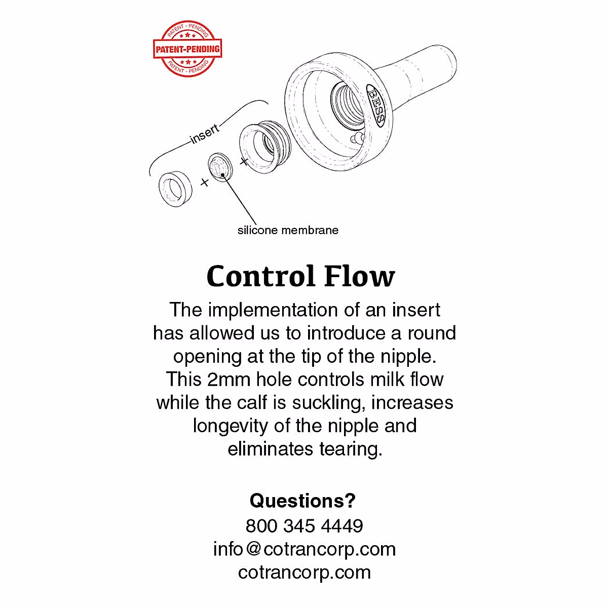 BESS Calf 2qt Nursing Feeding Bottle: Leak-Free, Non-Collapsing, with Clear Screw-on Nipple