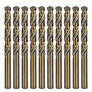 HSS Cobalt Drill Bit 7/64 in. HSS Co M35 Jobber Length Twist Drill Steel Metal-10Pcs