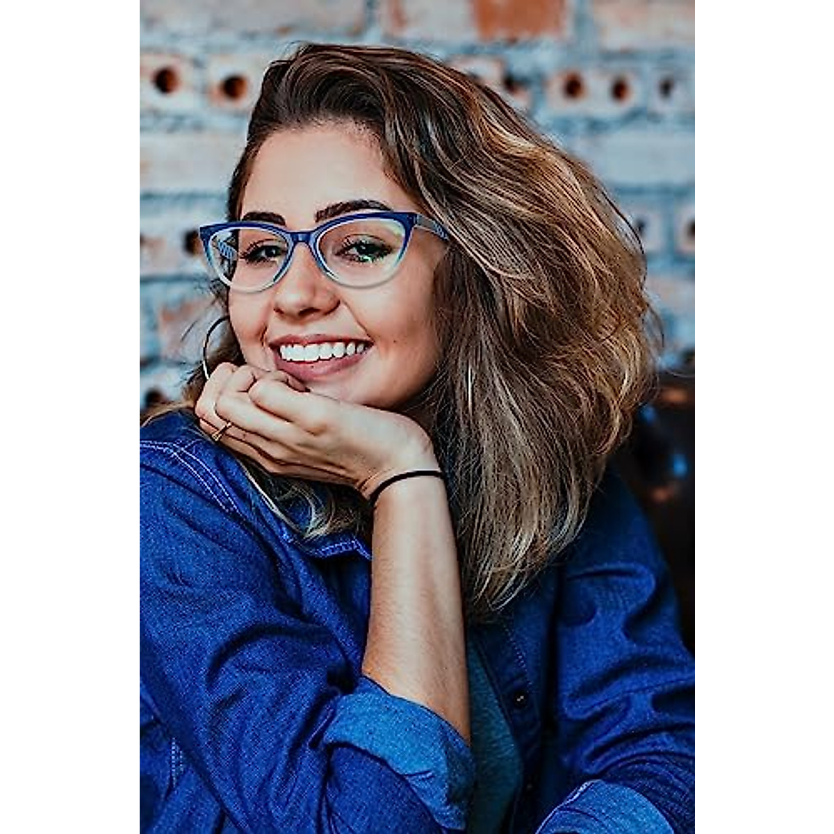 HIGHLIKE 5-Pack Cat Eye Reading Glasses for Women, Spring Hinge Readers Glasses Elegant Style Clear Vision, 5 Mix 1.5 x