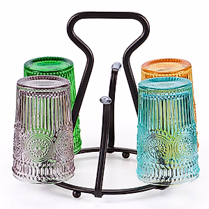 Skelang Cup Drying Rack, Cup Drying Stand 6 Silicone Protective Hooks, Metal Cup Mug Organizer, Countertop Cup Holder for Bottle, Glass, Mug (Black Coffee)