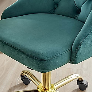 Modway Distinct Tufted Swivel Performance Velvet Office Chair, Gold Teal 20.5 x 23 x 32