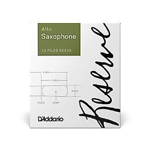 D'Addario Woodwinds Reserve Alto Saxophone Reeds - Sax Reeds - Thick Blank Reed for Rich, Warm Tone - 3.0 Strength, 10 Pack