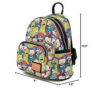 Loungefly Rugrats All Over Print Womens Double Strap Shoulder Bag Purse