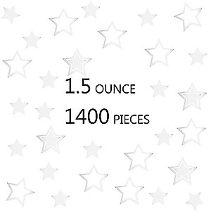 Star Metallic Foil Confetti Sprinkles for Wedding/Birthday/Festival Party Decorations 1.5OZ (silver, 24mm&18mm)