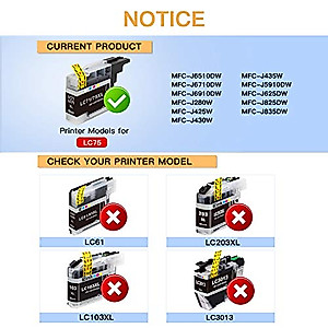 E-Z Ink (TM) LC71/75XL Compatible Ink Cartridge Replacement for Brother LC75 LC79 XL to Use with MFC-J430W MFC-J6510DW MFC-J6710DW MFC-J6910DW (8 Black, 4 Cyan, 4 Magenta, 4 Yellow) 20 Pack