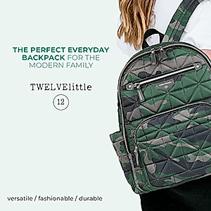 TWELVElittle Companion DiaperBag Backpack (Camo Print) 3.0 *NEW* - Includes Changing Pad & Stroller Clips. Insulated pockets. Fashionable Diaperbag Backpack