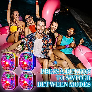 Kittmip 4 Pieces Mini Disco Light Ball Strobe Atmosphere Lights with USB Cable and Suction Portable LED Wristbands Rotating USB Night Disco Light up Bracelet Lamp for Halloween Dance Birthday