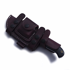 GCS Handmade Tracker Knife D2 steel Hunting and Tactical Knife with Micarta Handle Fixed Blade Survival Knife Right Hand Scout Carry leather Sheath for Hunting Camping and EDC GCS 304 - Silver Fang