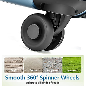 TydeCkare 2pcs 20/28" Luggage Set Lightweight HardShell, Only 20 Inch Carry On 21.65 * 15.35 * 7.87" Cabin Suitcase with Front Pocket, 28 Inch 19.68 * 11.81 * 29.92" Checked Luggage, Blue