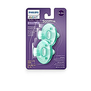 Philips AVENT Soothie Pacifier, 0-3 Months, Green, 4 Pack, SCF190/41