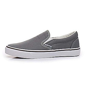 Cull4U Women's Classic Slip On Trainer Shoes (10 M US,Gray/White)