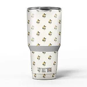 Design Skinz The Micro Daisy and Polka Dot Pattern - Skin Decal Vinyl Wrap Kit Compatible with The Yeti Rambler Cooler Tumbler Cups