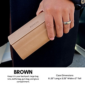 Eyeglass and Sunglass 2-Compartment Travel Case - Brown