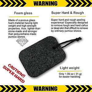 Super Hard Pumice Stone for Feet, Body, Hands [Designed in Japan] Foam Glass-made Pumice Stone for Hard and Tough Callus and Dead Skin