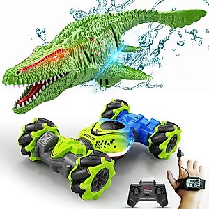 HScopter 4WD Gesture RC Cars and 2WD Remote Control Dinosaur, 2.4 G Remote Control Car Twist Offroad Craweler RC Boats Pool Toys Gift Prensent for Boy Girl Birthday Chirstams Party Xmas