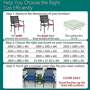 FLYMEI Patio Cushion Covers 25x27x5 Waterproof Outdoor Cushion Cover Replacement 4Packs Outdoor Seat Cushion Slipcover for Rattan Chair Sofa, Taupe