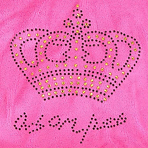 SELMAI Dog Hoodies Jumpsuit for Small Dog Cat Puppy Rhinestone Crown Soft Velvet Winter Hooded Pajamas Tracksuit Outfits Sportswear Jacket with Hat Training Outdoor Pink XS