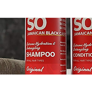 SO Jamaican Black Castor Oil Extreme Hydration & Detangling Shampoo | Prevent Hair Damage | Get Silky, Soft, Shine | Effective For Men & Women All Hair Types 12 Oz /354 mL