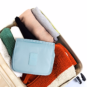 Erliway Travel Hanging Toiletry Bag for Women and Men, Portable Bathroom Shower Bag with Hook, Large Capacity Waterproof Cosmetic Travel Organizer Dopp Kit Organizer for Shampoo, Cosmetic(Navy Blue)