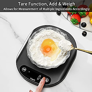 Vitafit 33lb Food Kitchen Scale,Weighing Professional Since 2001, Digital Grams and Ounces for Cooking Baking, Batteries Included, Black