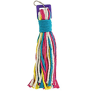 Sweet Feet and Beak Platinum Tweeter Weave Bird Toys - Perfect Cage Toy for Playing & Preening - Colorful, Safe, Cotton Rope - Birds Cage Playground Accessories & Supplies - Parrot Toys (Large)