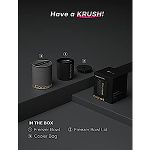 Cocinare KRUSH Ice Cream Maker Freezer Bowl, Stay Cold and Fresh for up to ONE hour, 304 Stainless Steel and BPA Free, Blue