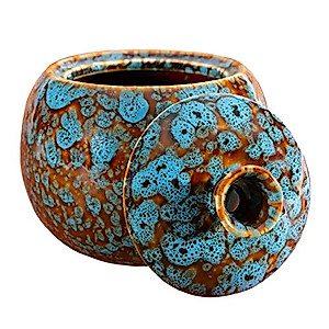 Fruit Fly Jar Trap - Decorative, Effective, Kid and Pet Friendly (Marbled Turquoise)