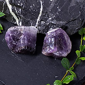 FORBY 1 lb Bulk Amethyst Rough Stones - Large 1" Natural Raw Stones Crystal for Tumbling, Cabbing, Fountain Rocks, Decoration,Polishing, Wire Wrapping, Wicca & Reiki Crystal Healing