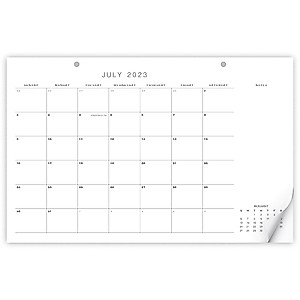 Simplified 2023 Desk Calendar - Runs Until July 2024 - 17"x11" Minimalistic Office Desktop/Wall Calendar for Easy Organizing