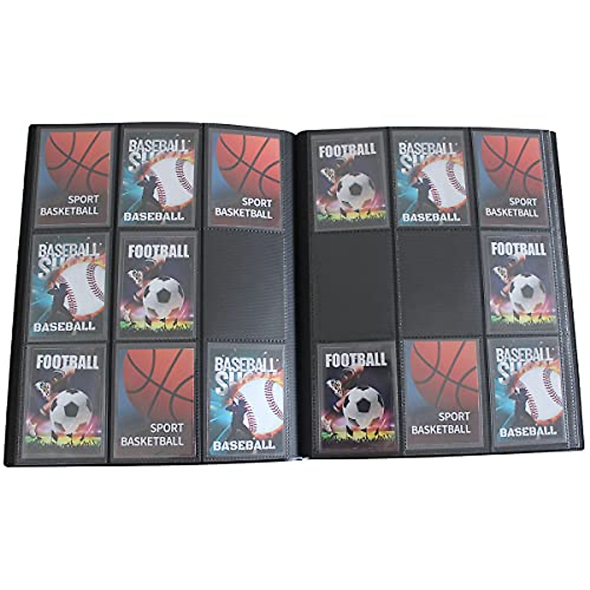 WINTRA Quality 9-Pocket Trading Card Album Folders , 360 Side Loading Pocket Card Binder for Trading Card (Black)