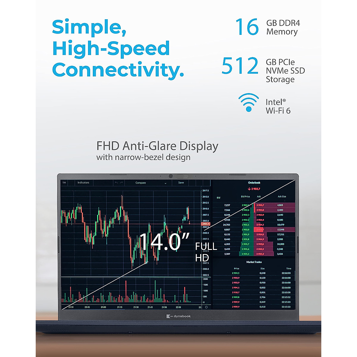 dynabook Tecra A40-J1418 Laptop, 11th Gen Intel Core i7-1165G7, Windows 10 Pro, 16 GB RAM, 512 GB SSD, 14" FHD Display, Thin & Lightweight, Spill-Resistant Backlit Keyboard (PMM10U-0CW049)