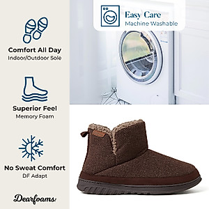 Dearfoams mens James Woven Boot Slipper, Coffee, X-Large US