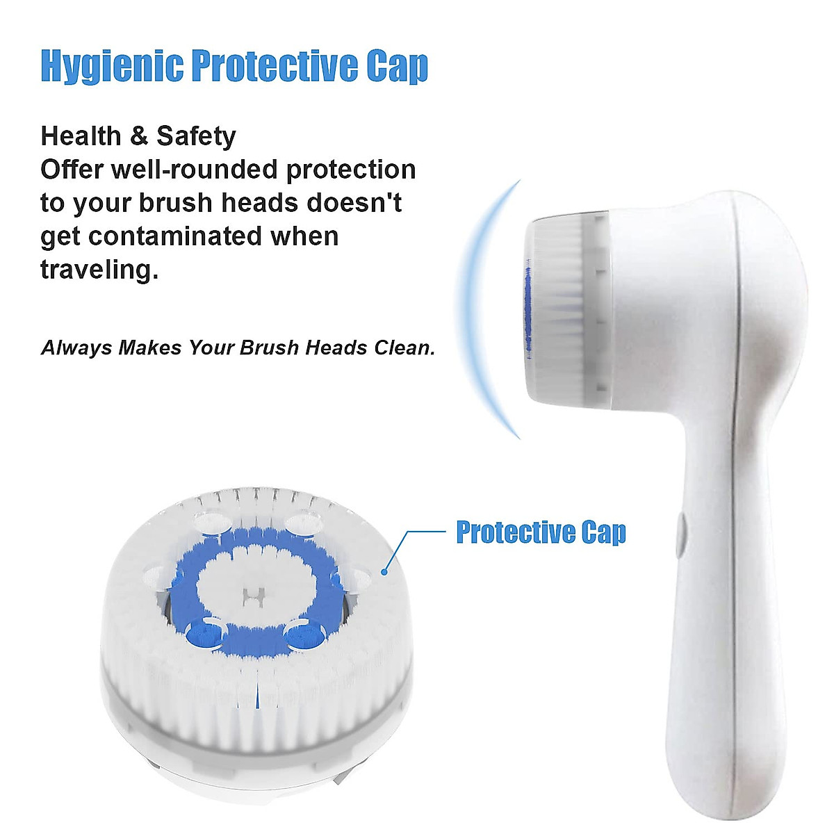 Brushmo Facial Brush Head Replacements Compatible with Clarisonic Mia 1, Mia 2, Mia Fit, Alpha Fit, Smart Profile Uplift and Alpha Fit, Deep Pore Facial 4 Pack (Deep Pore)