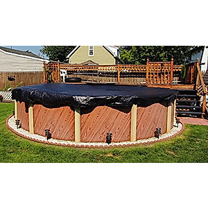 Buffalo Blizzard Deluxe Winter Cover for 33-Foot Round Above-Ground Swimming Pools | Blue/Black Reversible | All Covers Include 3-Feet of Overlap Material for Secure Installation to Measure 36-Feet