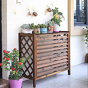 YPINKZ Outdoor Privacy Fence Panels Decorative Air Conditioner Fence Screens,Wood Fencing for Garden Patio Lawn 33.5"x29.5" 39.4"x37" 47"x39.4" (Size : 110x50x85cm(43.3x20x33.5in))