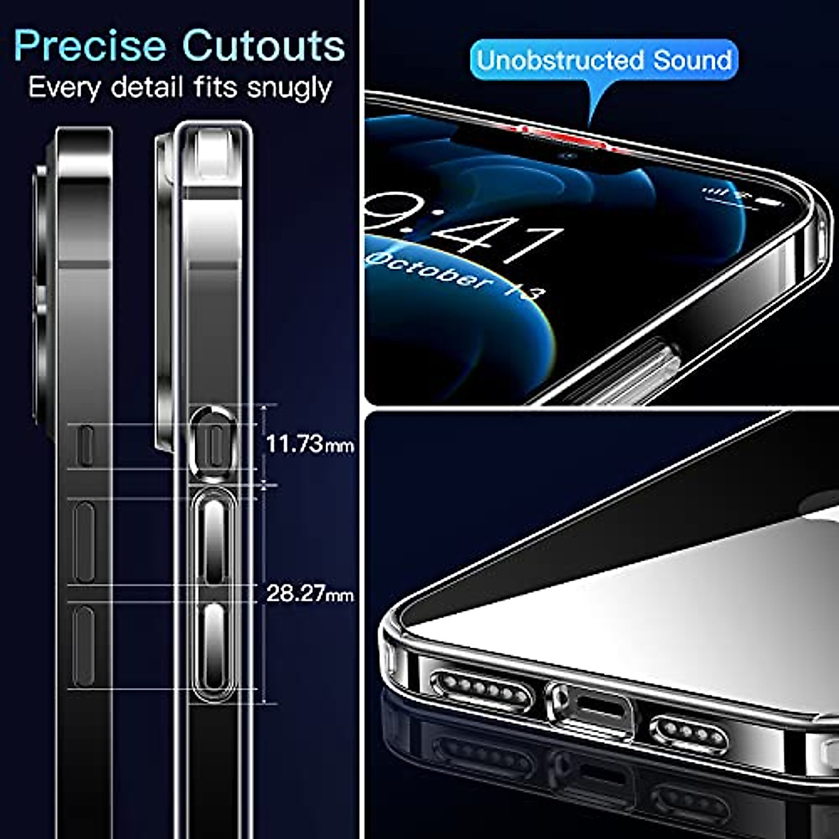 CASEKOO for iPhone 13 Pro Max Phone Case Clear, Not Yellowing iPhone 13 Pro Max Case Shockproof Protective Bumper 6.7 inch, Crystal Clear