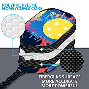 TNELTUEB Pickleball Paddles Set of 2 Pickleball Rackets 8 Pickle Balls 1 Portable Bag - USAPA Approved Lightweight Pickleball Racquet Outdoor & Indoor Use