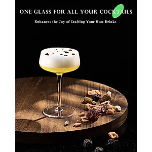 JBHO Martini Glasses, Crystal Coupe Glasses Set of 4, 10 Oz, Large and Fancy Cocktail Glasses, Hand-Blown Champagne Coupe Glasses for Espresso Martini, Manhattan as Bar Glassware or Mother's Day Gift