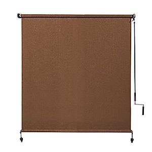 Coolaroo 448264 Cordless Outdoor Roller Shade with 90% UV Protection, Mocha