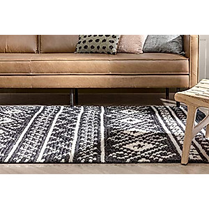 Well Woven Nakoma Grey Tribal Diamond Pattern Area Rug 8x10 (7'10" x 9'10")
