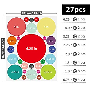 Polka Dot Wall Decals Peel and Stick, Removable Wall Stickers for Kids Girls Bedroom Playroom Living Room, Classroom Nursery Boho Rainbow Wall Decals, No Residue, 8 Size 108pcs Multicolor - Jesiramoo