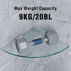 AlaKong Set of 4 Bathroom Corner Glass Shelf Tempered Glass Shelves for Shower Wall Corner Caddy Basket Triangle Wall Shower Shelf Shampoo Bottle Holder No Drilling Adhesive Wall Mount Bathroom Shelf