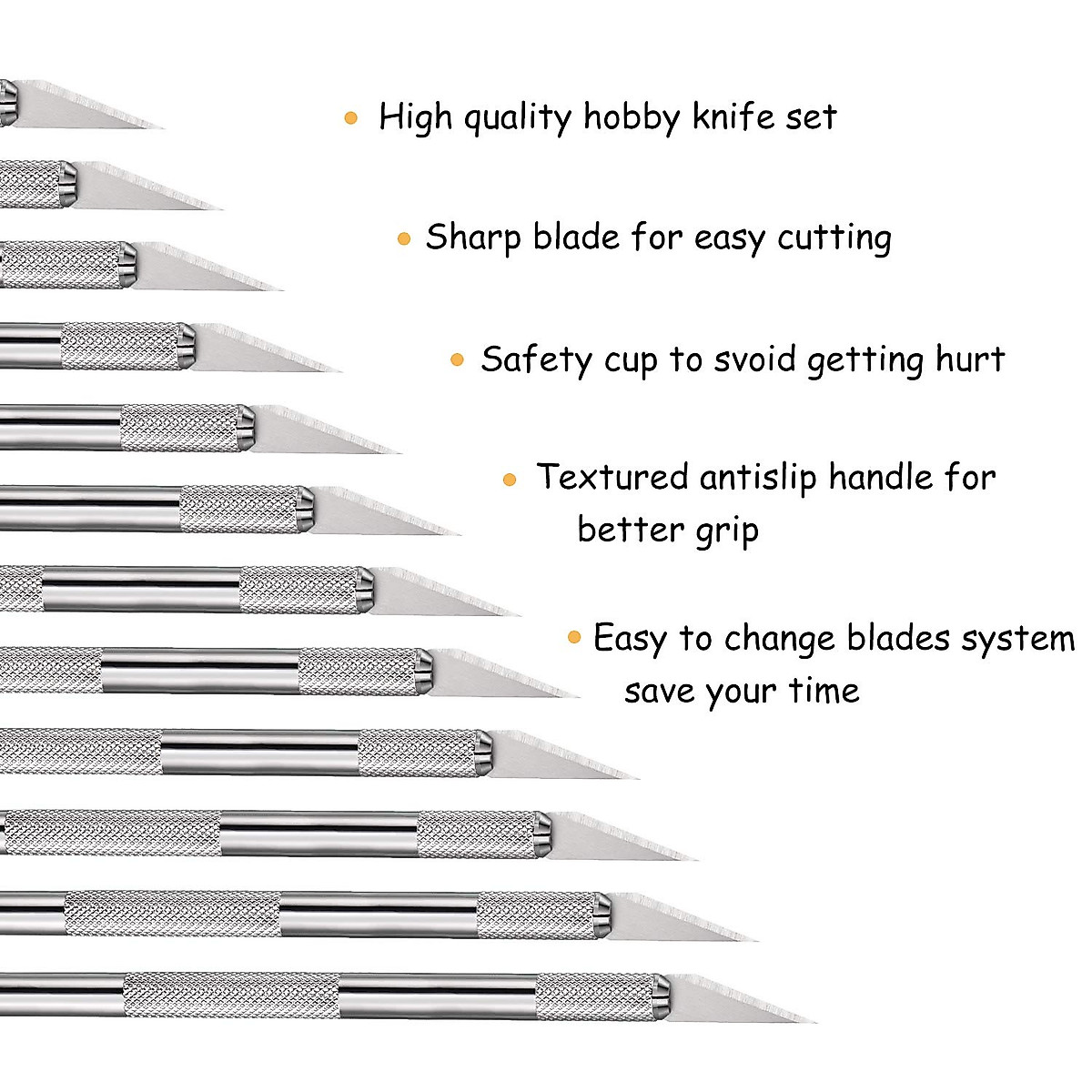 15 Packs Hobby Knife Precision Knife Set, Stainless Steel Precision Cutter Refill Craft Knife for Phone Repair, Art, Hobby, Scrapbooking, Stencil (Silver)