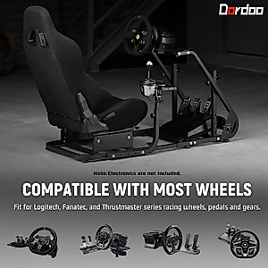 Dardoo G29 Racing Simulator Cockpit with Seat Fit for Logitech/Thrustmaster/Fanatec G25 G27 G923 T150,Steering Wheel Cockpit,Not Include Wheel, Pedal and Shifter