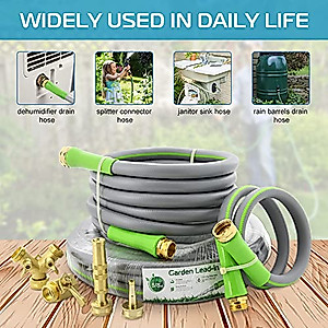 Garden Lead-in Water Hose 5/8" Inch x 5' Foot Heavy Duty Flexible Water Hose, Garden hose Extender / Hose Reel Connector Max Pressure 150 PSI/10 BAR with 3/4" GHT Fittings