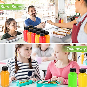 Mifoci 48 Pcs 6.7 oz Plastic Bottles with Caps Small Reusable Juice Containers with Lids Empty Clear Drink Containers for Fridge Mini Fridge Bottles for Water Milk Juicing Tea