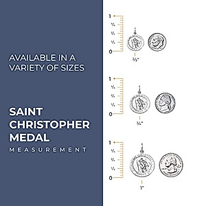 PicturesOnGold.com Saint Christopher Religious Medal - Solid Sterling Silver, 3/4 Inch Size of a Nickel
