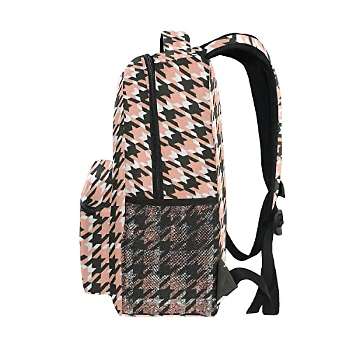 Houndstooth Tartan Tweed Laptop Backpack 16 Inch Large Backpack for Women Men School Business Work Travel Backpack