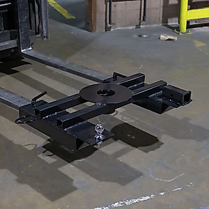 Titan Attachments 3-In-1 Forklift Mounted Hitch, 8000 LB Tow Capacity, 2" Ball Hitch, 2" Receiver Hitch, 2" Ball Kingpin Hitch Receiver, Clamp-On Fork Mount for Forklifts, Skid Steers, or Telehandlers