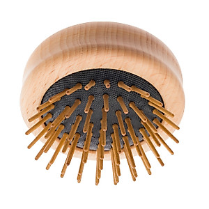 Redecker Pop-up Hairbrush, Oiled Beechwood with Straight Hornbeam Pins, Compact Brush for Purse, Pocket, and Travel, 2-3/4 Inches